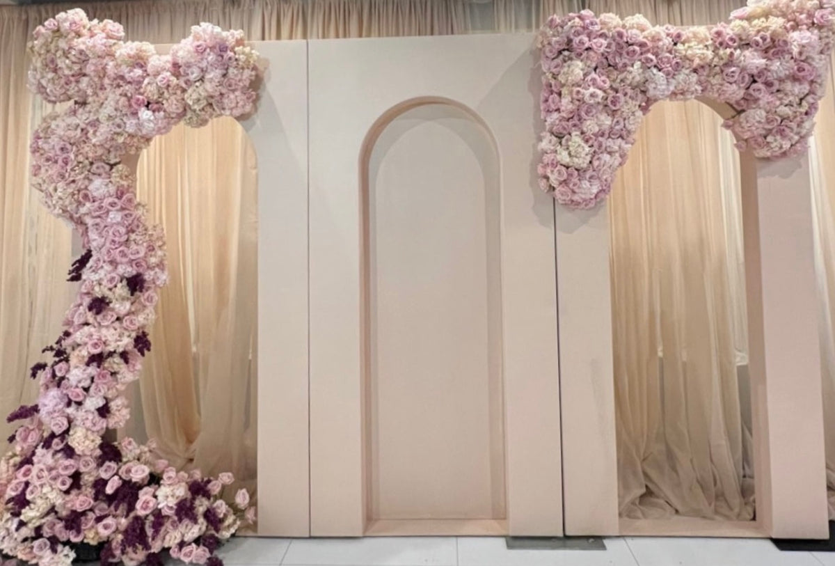8x12 Arch Beige Backdrop – Milla Event Rentals